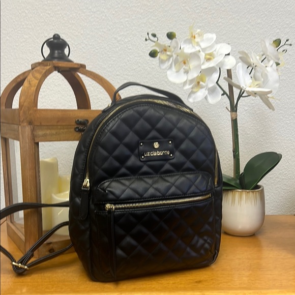 Liz Claiborne | Bags | Liz Claiborne Black Quilted Backpack | Poshmark